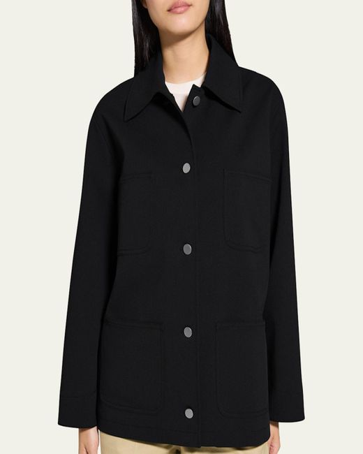 Theory Oversized Utility Jacket in Black | Lyst