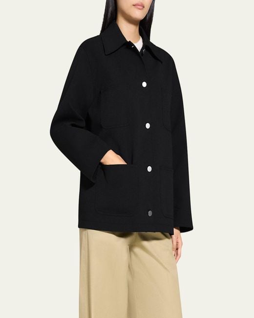 Theory Oversized Utility Jacket in Black | Lyst