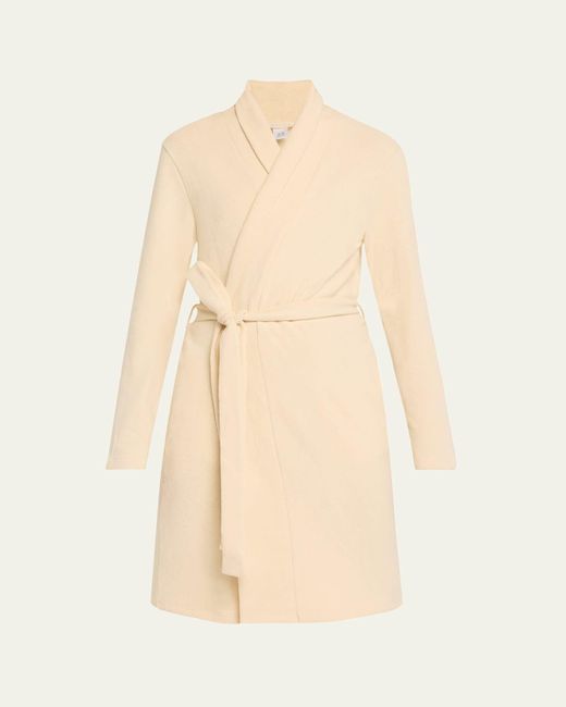 Hanro Shawl-Collar Jersey Robe in Natural | Lyst