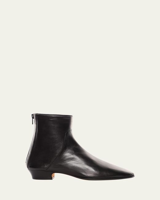 The Row Awar Leather Ankle Booties in Black | Lyst