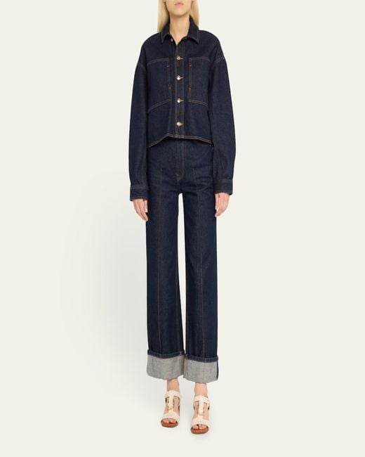 Ulla Johnson The Bobbie Denim Jacket in Blue | Lyst