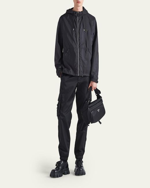 Prada Re-Nylon Full-Zip Hooded Jacket in Blue for Men | Lyst