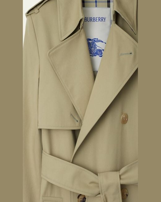 Burberry Belted Double-Breasted Trench Coat in Natural | Lyst