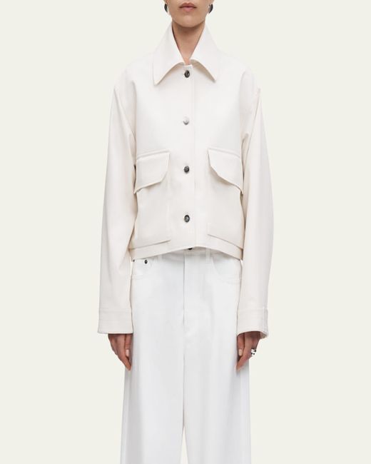 Maria McManus Cropped Swing Cotton Jacket in Natural | Lyst