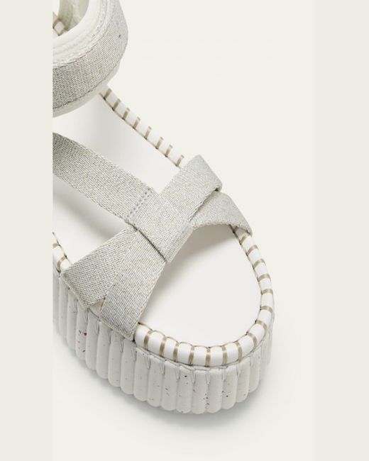 Chloé X High Summer Nama Stitch Ankle-Strap Flatform Sandals in Natural | Lyst