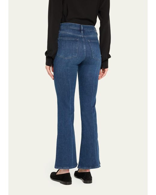 FRAME Le Easy Flare Side Slit Jeans in Blue | Lyst