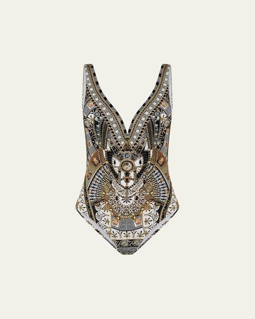 CAMILLA V Wire One-Piece Swimsuit in White | Lyst