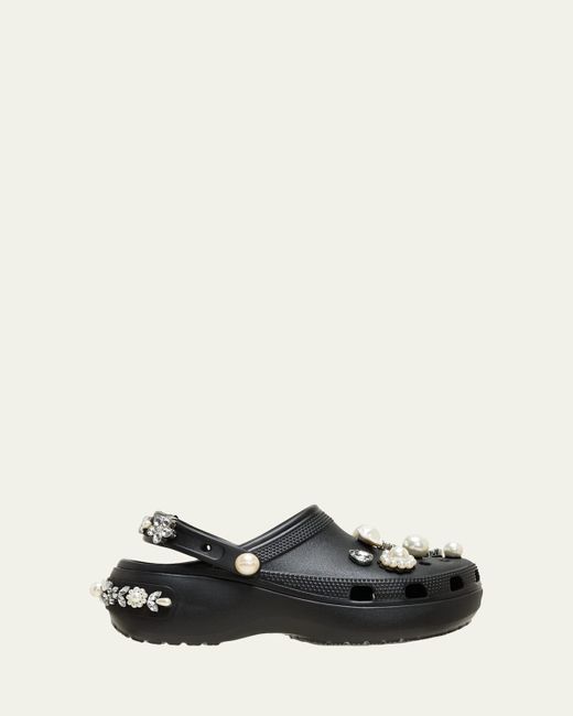 Simone Rocha x Crocs Embellished Classic Platform Clogs in White | Lyst