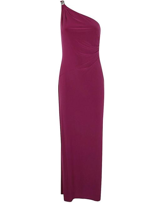 Ralph Lauren Belina One Shoulder Evening Dress in Purple | Lyst