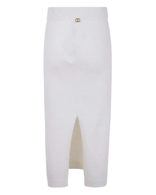Twinset Midi Skirt in White | Lyst UK