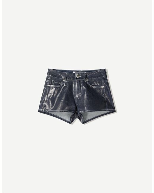Bershka Ca7Riel & Paco Amoroso Denim Shorts in Blue | Lyst