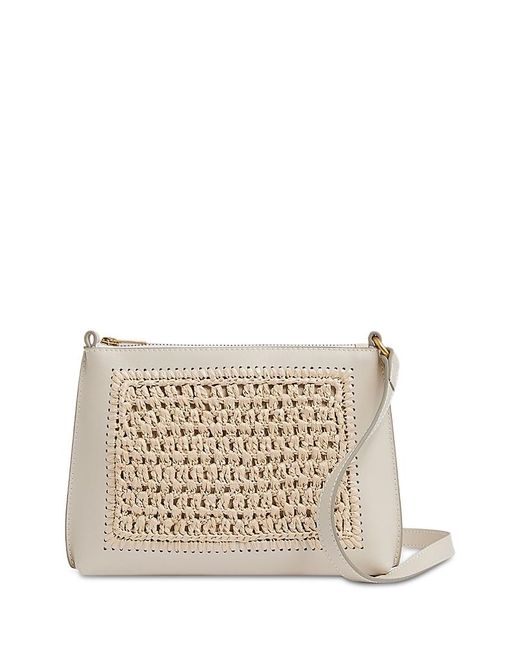 Reiss Bernice Raffia Leather Bag in Natural | Lyst