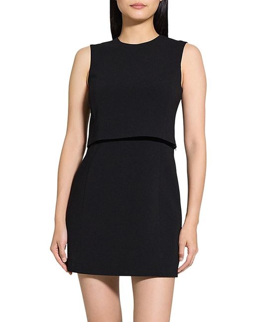 Theory Layered Look Mini Dress in Black | Lyst