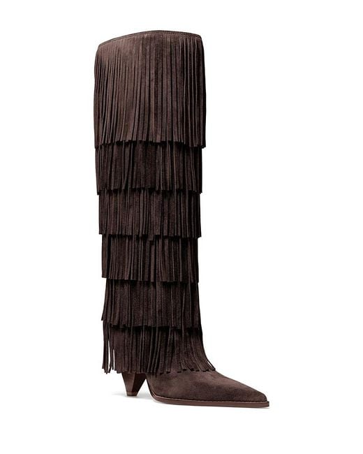 Michael Kors Jayla Fringe Boots in Brown | Lyst UK
