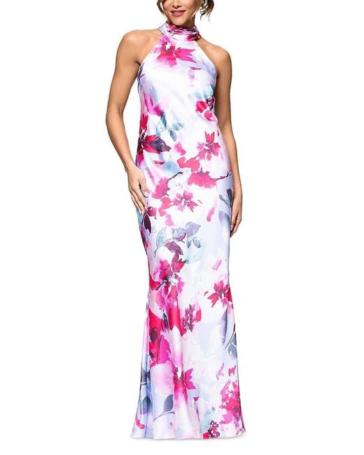 Aqua Floral Gown in Pink | Lyst