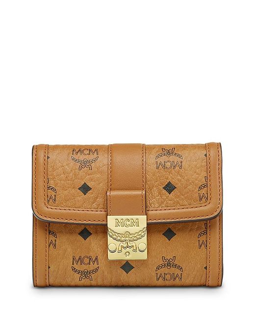 MCM Tracy Small Visetos Trifold Wallet in Natural | Lyst
