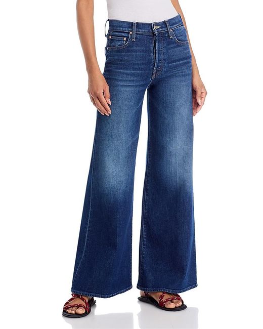 Mother The Tomcat Roller Skimp High Rise Wide Leg Jeans in Blue | Lyst