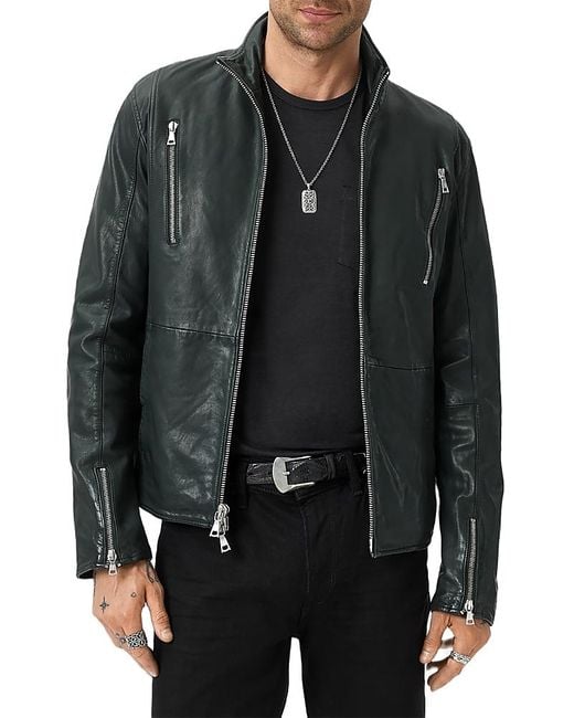 John Varvatos Jared Racer Leather Jacket in Black for Men | Lyst UK