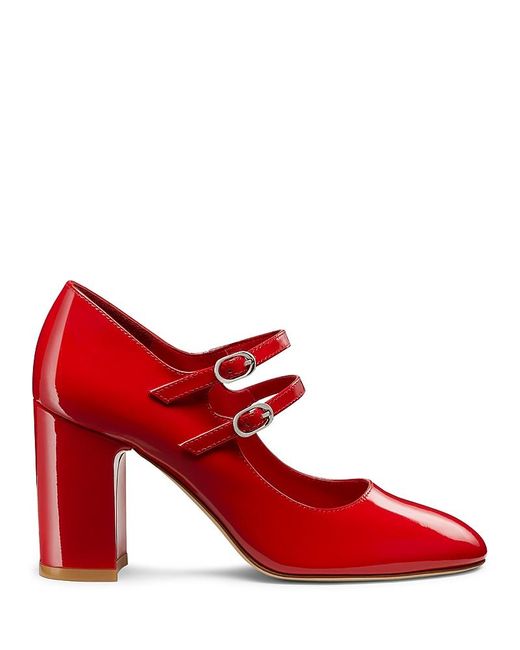Stuart Weitzman Posh 85 Mary Jane Pumps in Red | Lyst