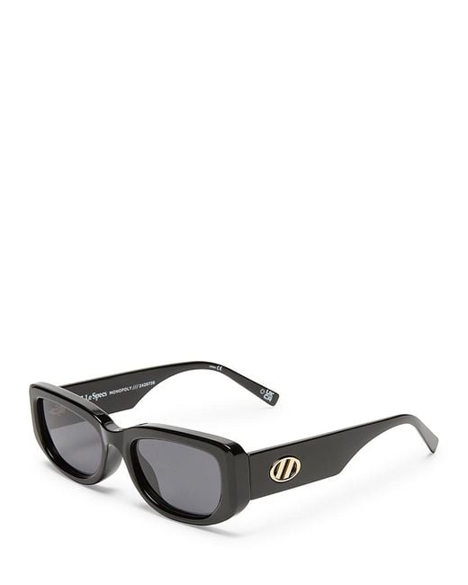 Le Specs Monopoly Rectangular Sunglasses, 55Mm in Metallic | Lyst