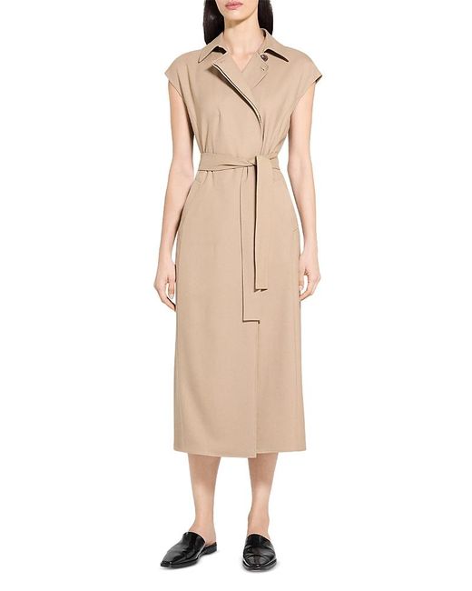 Theory Trench Maxi Dress in Natural | Lyst