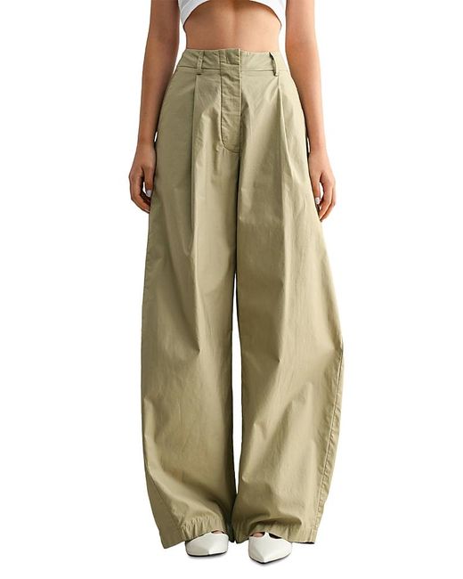 Luvee Mable High Rise Pintuck Wide Leg Pants in Green | Lyst UK