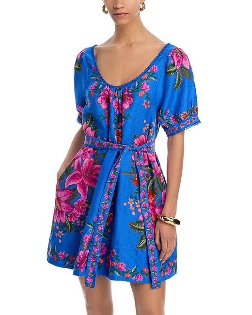 FARM Rio Fruit Scarf Dress in Blue | Lyst
