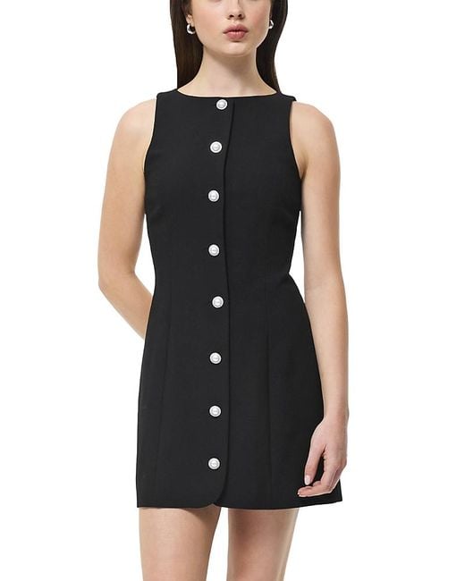 French Connection Azra Twill Button Front Dress in Black | Lyst UK
