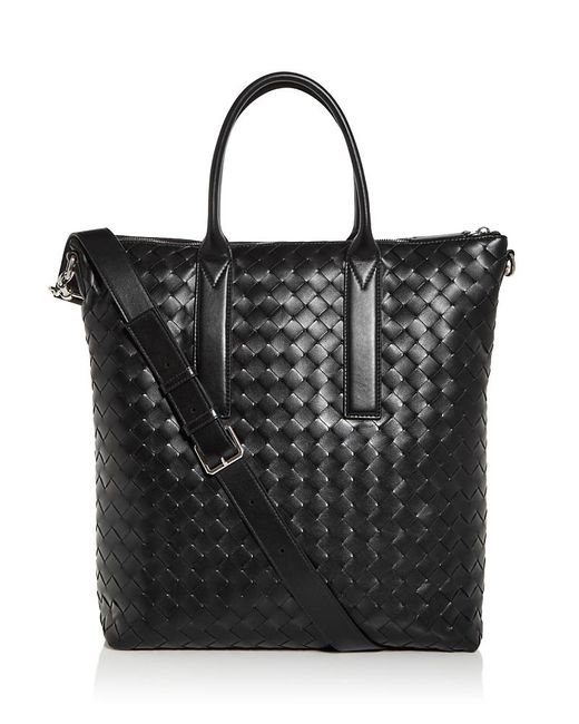 Bottega Veneta Intrecciato Leather Tote in Black for Men | Lyst