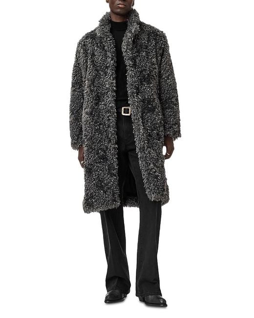 John Varvatos Ace Faux Fur Coat in Black for Men | Lyst