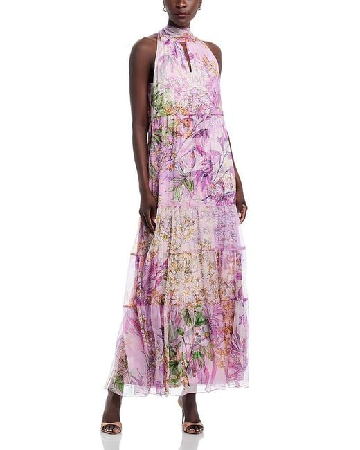 Johnny Was Riona Halter Maxi Dress in Purple | Lyst