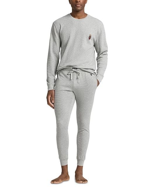 Polo Ralph Lauren 2 Piece Thermal Polo Bear Top & Jogger Pajama Set in ...