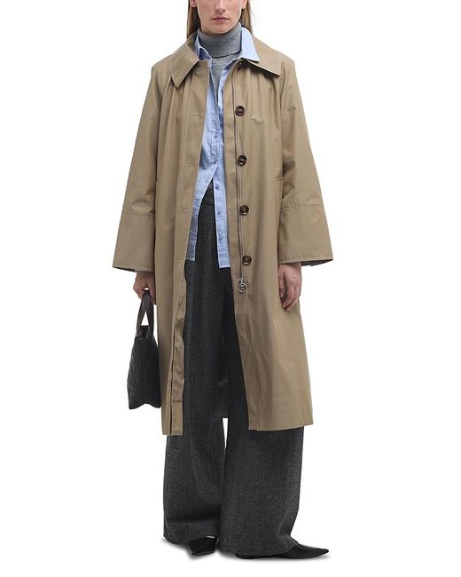 Barbour Beatrix Oversized Long Jacket in White | Lyst