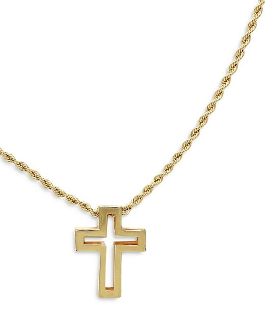Bloomingdale's Fine Collection Open Cross Pendant Necklace in Metallic ...