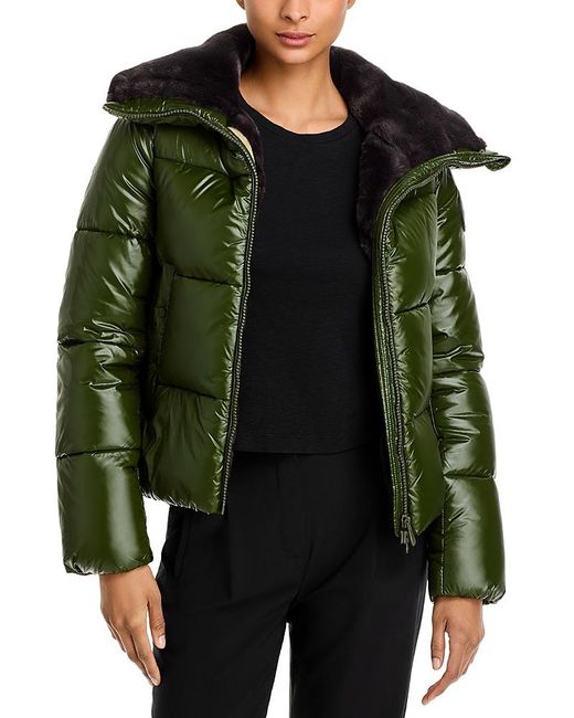 Save The Duck Moma Puffer Coat in Green | Lyst