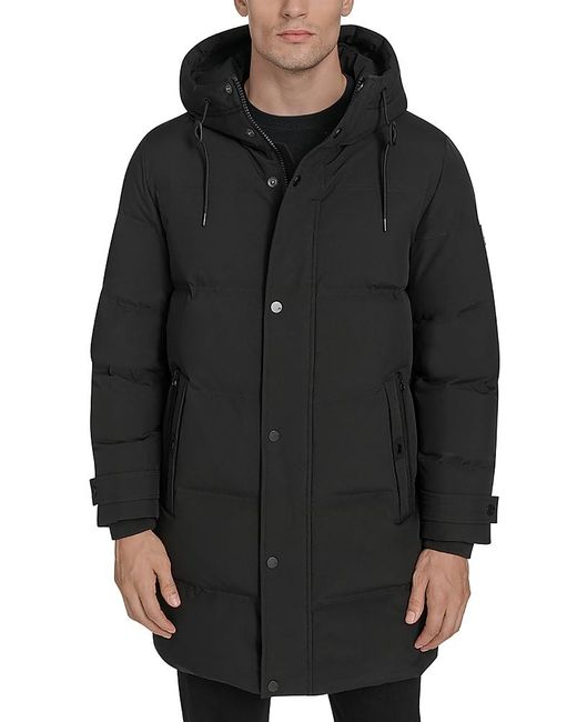 Andrew Marc Rummel Hooded Stadium Coat in Black for Men | Lyst