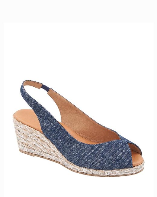 Andre Assous Audrey Jute Wedge Sandals in Blue | Lyst