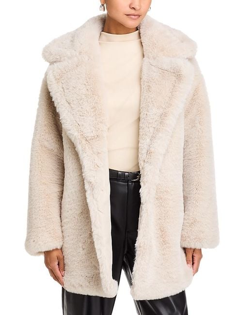 Steve Madden Snow Faux Fur Coat in Natural | Lyst
