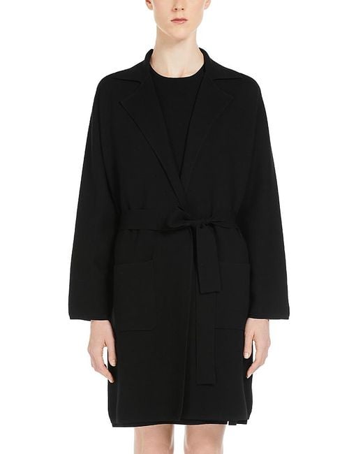 Max Mara Max Mara Tony Belted Coat in Black | Lyst
