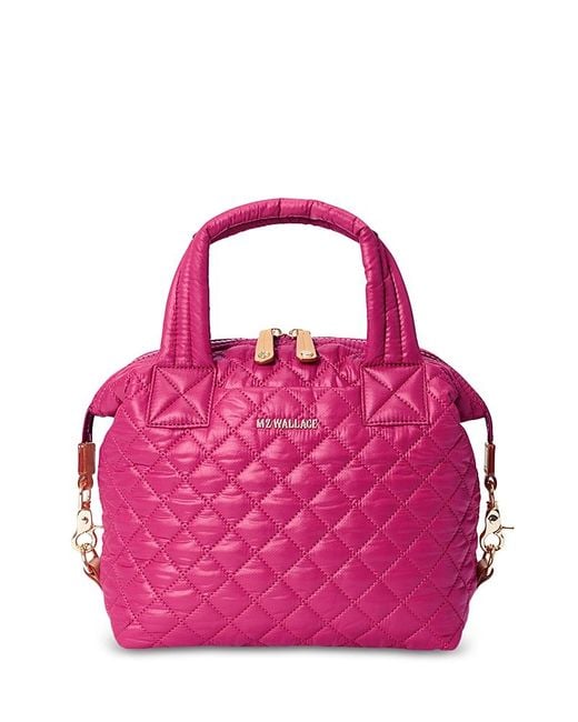 MZ Wallace Small Sutton Deluxe Top Handle Bag in Pink | Lyst UK