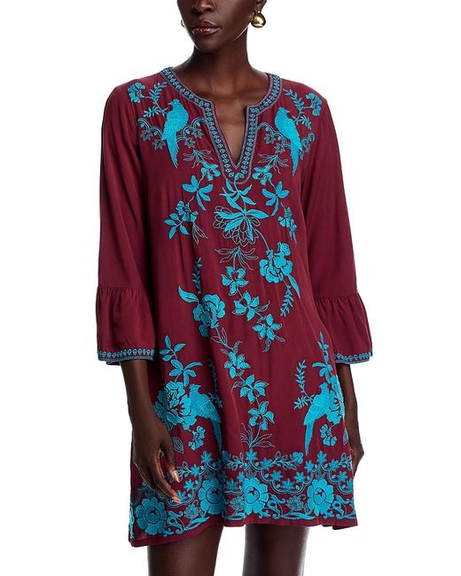 Johnny Was Printed Dress in Red | Lyst UK