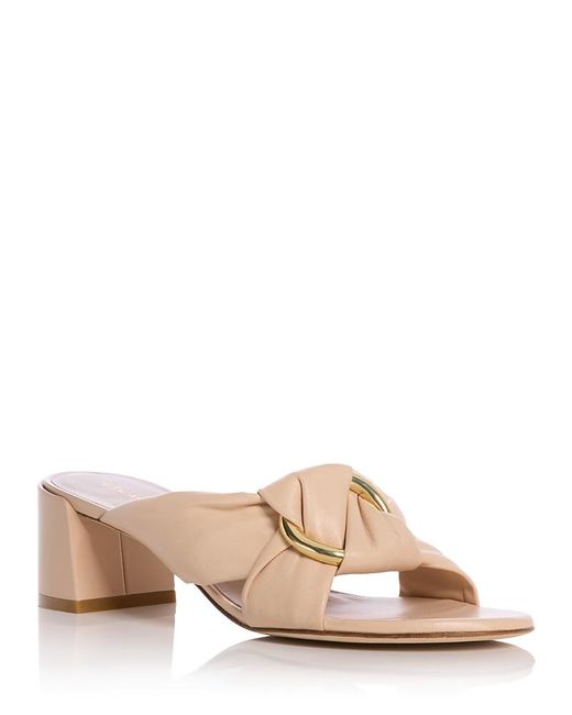 Stuart Weitzman Cece 50 Block Heel Slide Sandals in Pink | Lyst UK