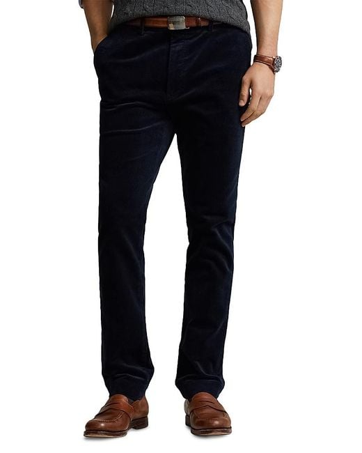 Polo Ralph Lauren Corduroy Stretch Slim Fit Pants in Blue for Men | Lyst