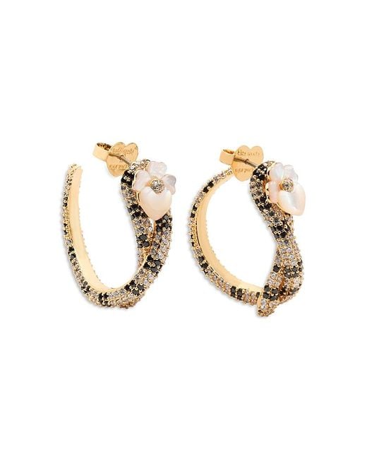 Kate Spade Snake Hoop Earrings in Metallic | Lyst