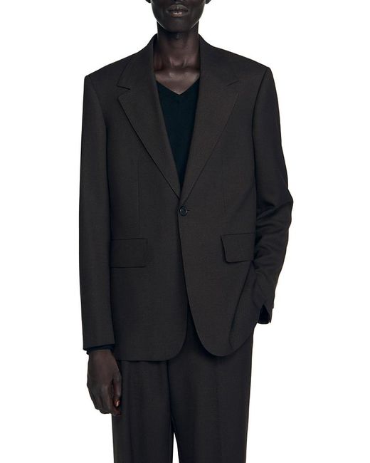 Sandro Wool Blend Classic Fit Suit Jacket in Blue for Men | Lyst UK