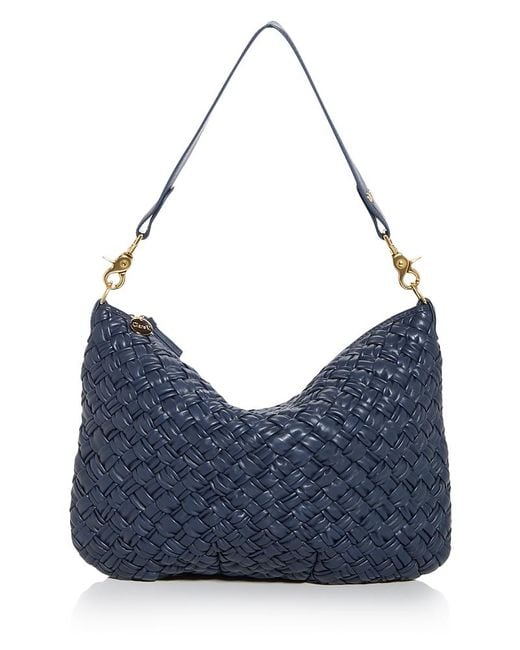 Clare V. Moyen Woven Leather Shoulder Bag in Blue | Lyst
