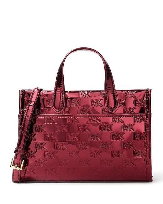 Michael Kors Gigi Small East West Messenger Tote in Red | Lyst