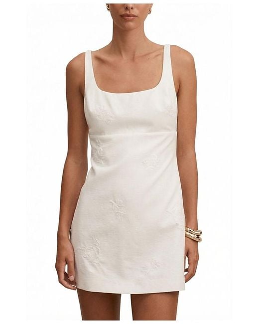 EVER NEW Evangeline Embellished Mini Dress in White | Lyst