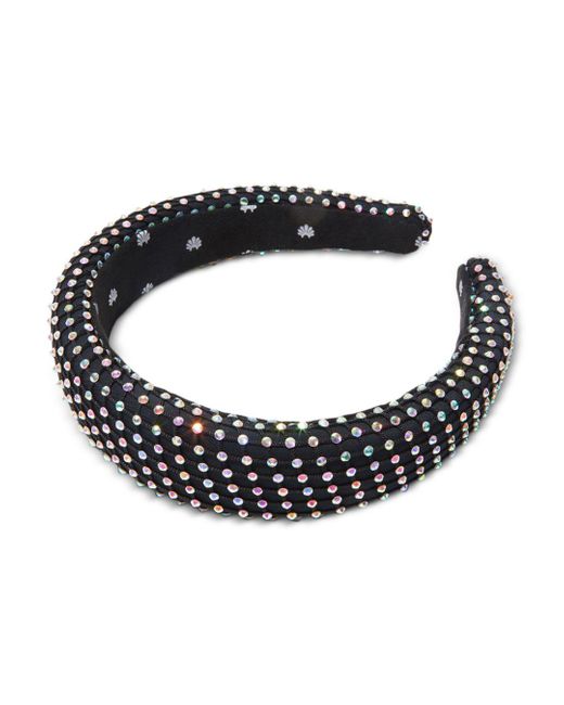 Lele Sadoughi Alice Crystal Mesh Headband in Black | Lyst