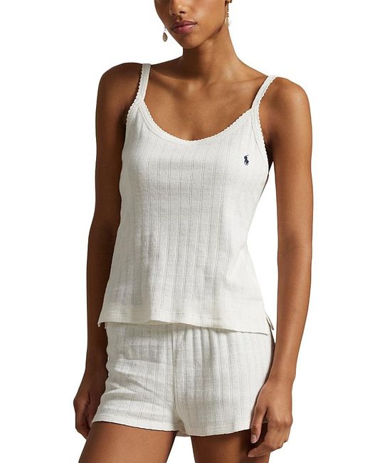 Polo Ralph Lauren Cami & Shorts Pajama Set in White | Lyst